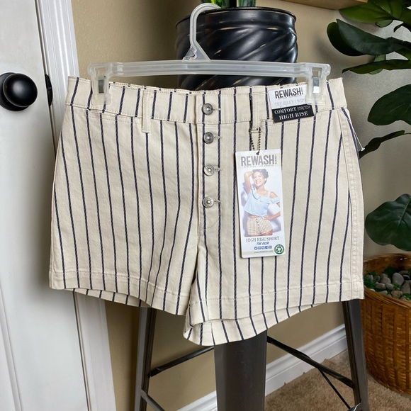 Rewash | Shorts | Nwt Rewash Brand High Waisted Button Fly Pinstripe ...